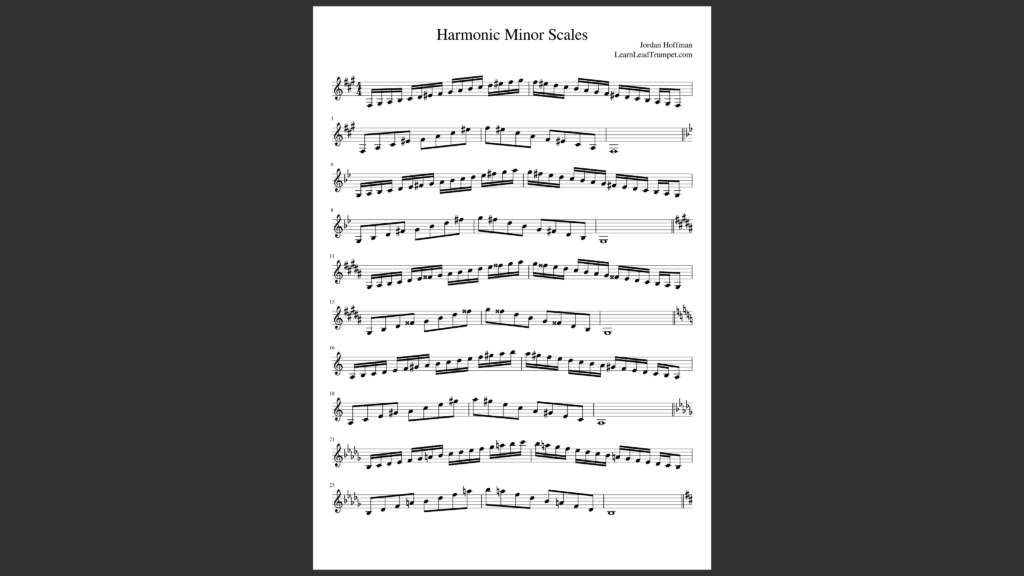 Harmonic Minor Scales for Trumpet | Learn Lead Trumpet